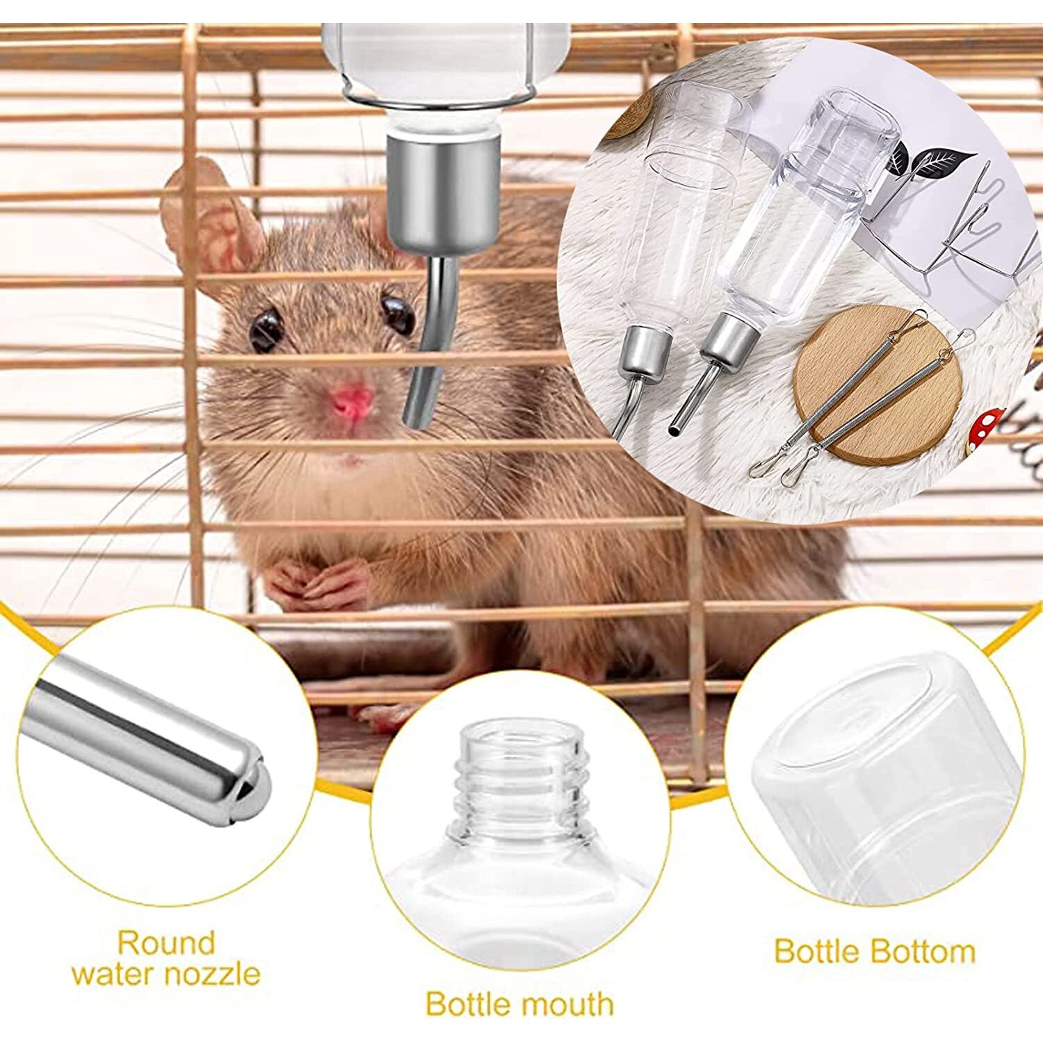 Set 2 sticle pentru adapatoare animale, Inox, 180ml, Alb - eMAG.ro