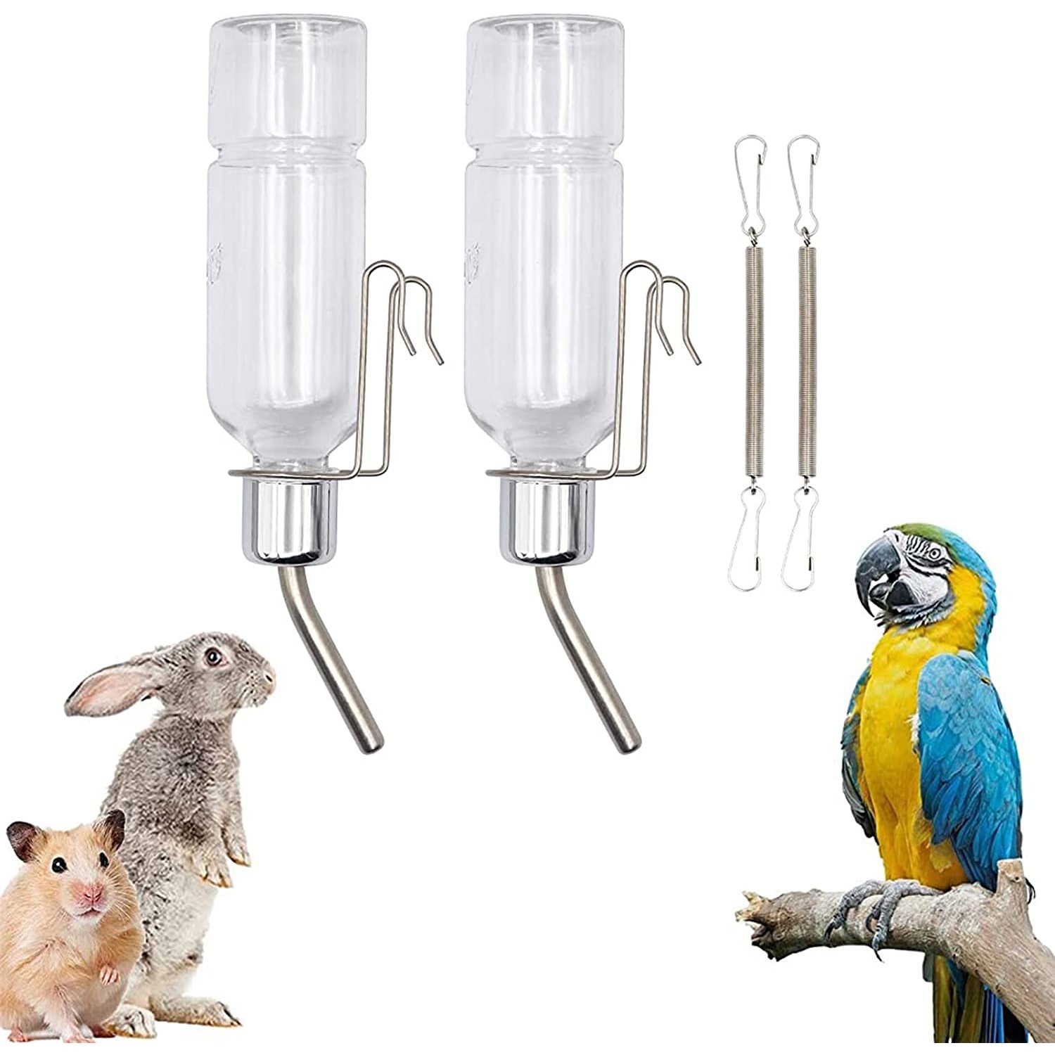 Set 2 sticle pentru adapatoare animale, Inox, 180ml, Alb - eMAG.ro