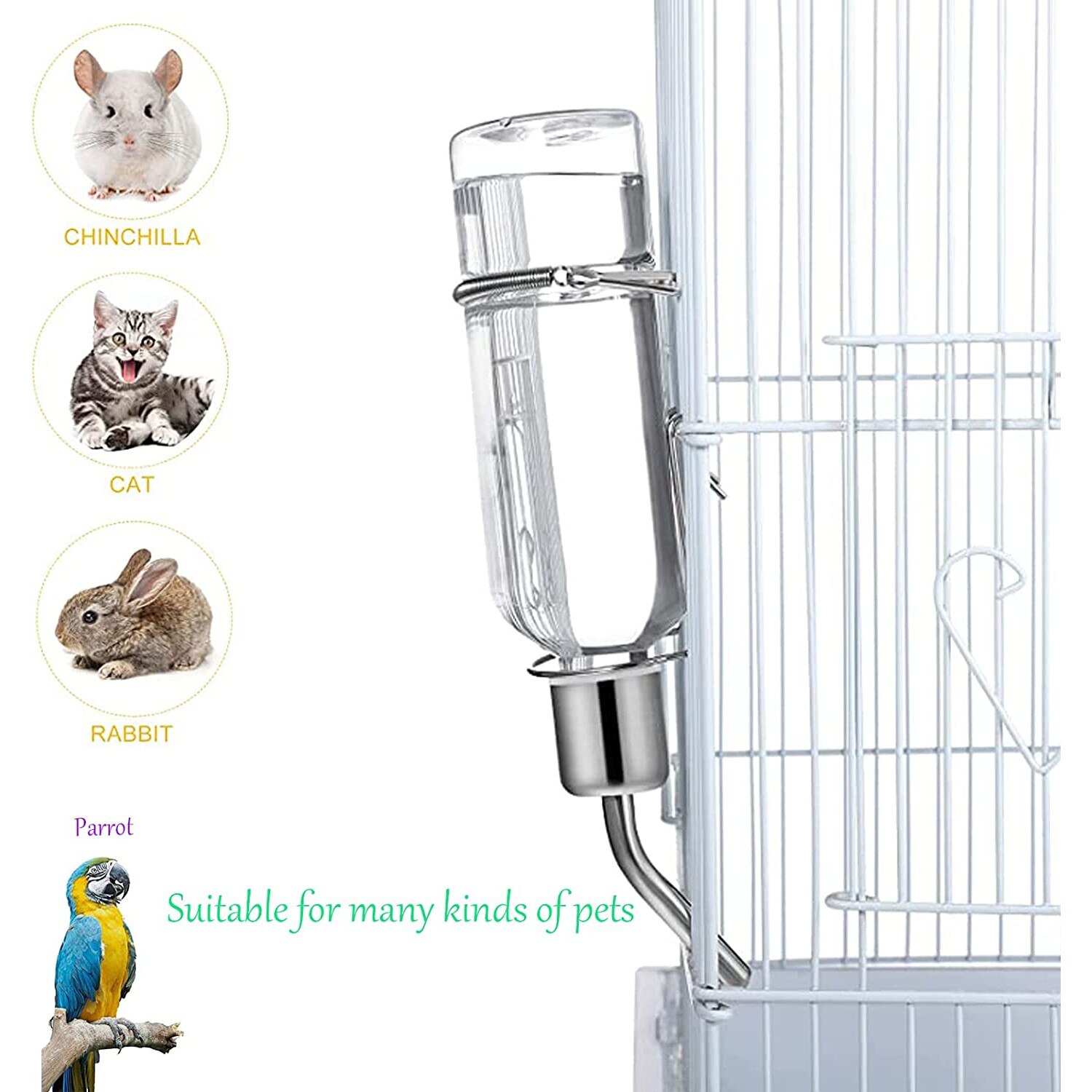 Set 2 sticle pentru adapatoare animale, Inox, 180ml, Alb - eMAG.ro