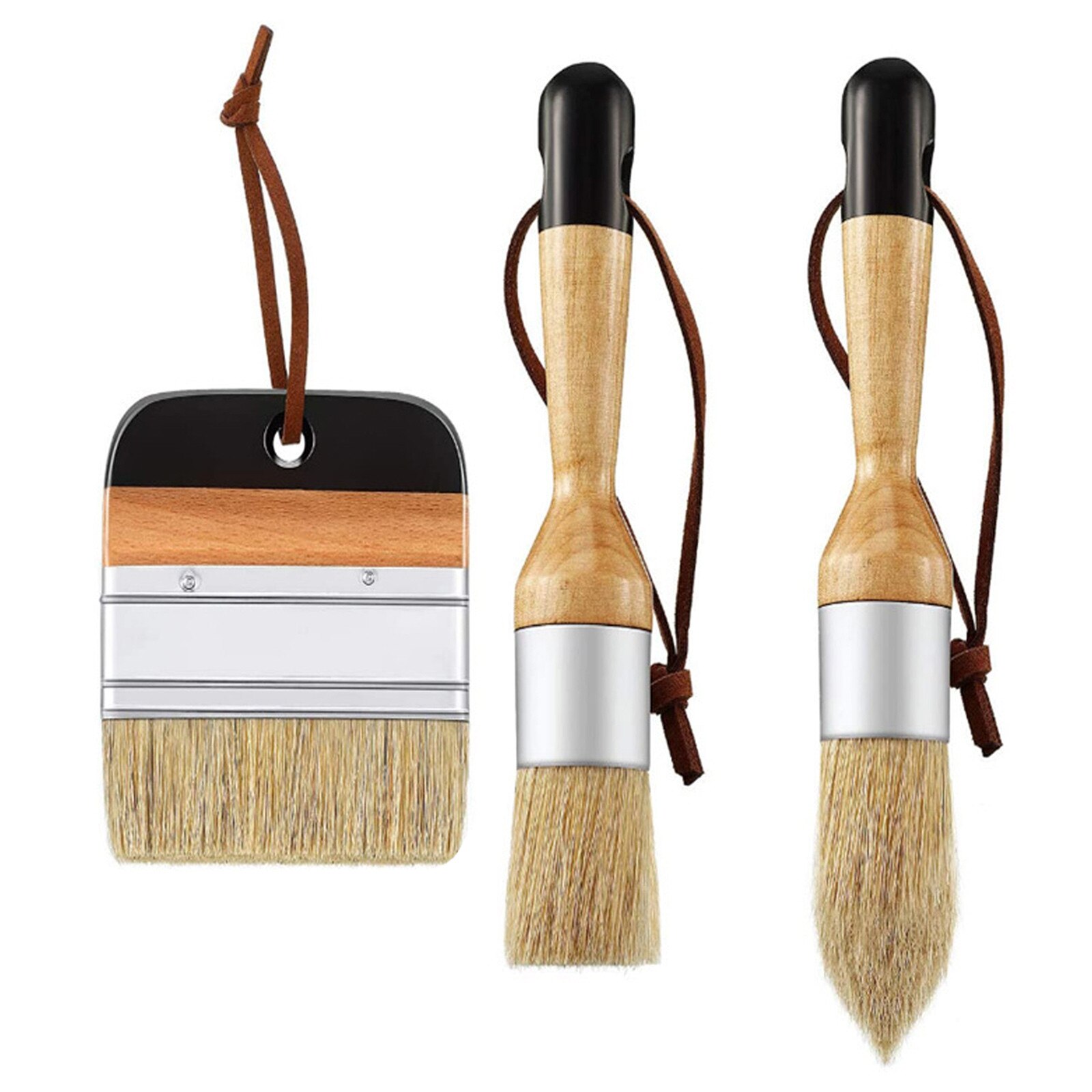 Set 3 pensule pentru vopsit, Lemn - eMAG.ro