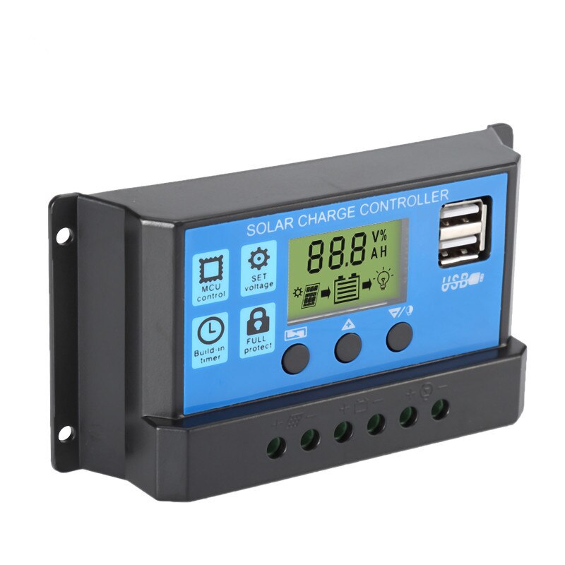 Controler solar fotovoltaic, 30a, 133x70x35mm, Negru/Albastru - eMAG.ro