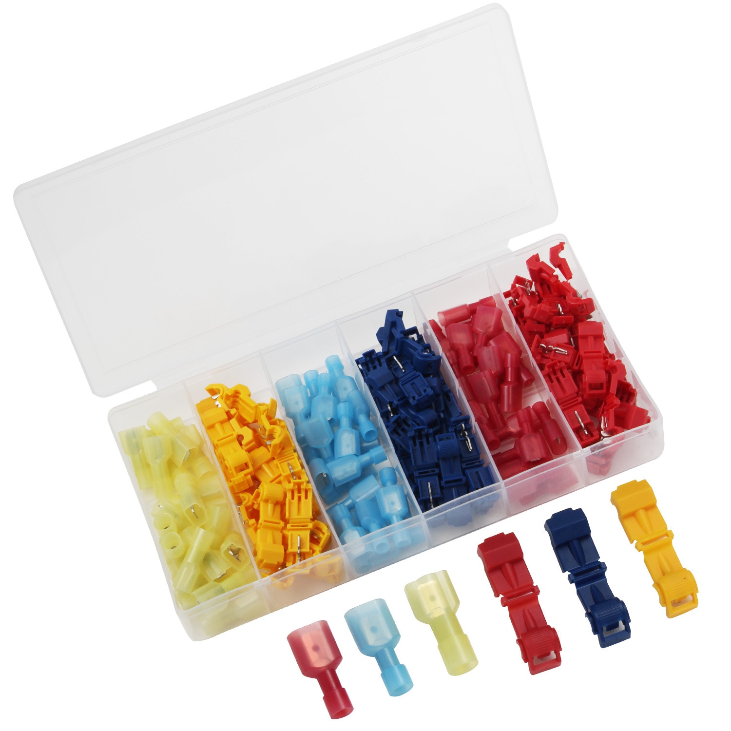 Set 120 conectori sertizare cablu, Alama, Multicolor - eMAG.ro