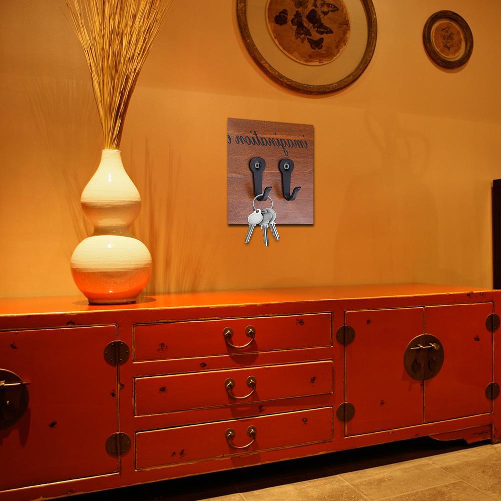 Set de 10 agatatori pentru dulap/umeras/chei, Aliaj de zinc, Negru ...