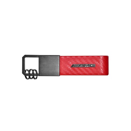 Breloc Mercedes-Benz AMG, Fibra de carbon/Inox, Rosu/Gri - eMAG.ro