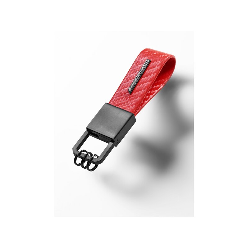 Breloc Mercedes-Benz AMG, Fibra de carbon/Inox, Rosu/Gri - eMAG.ro
