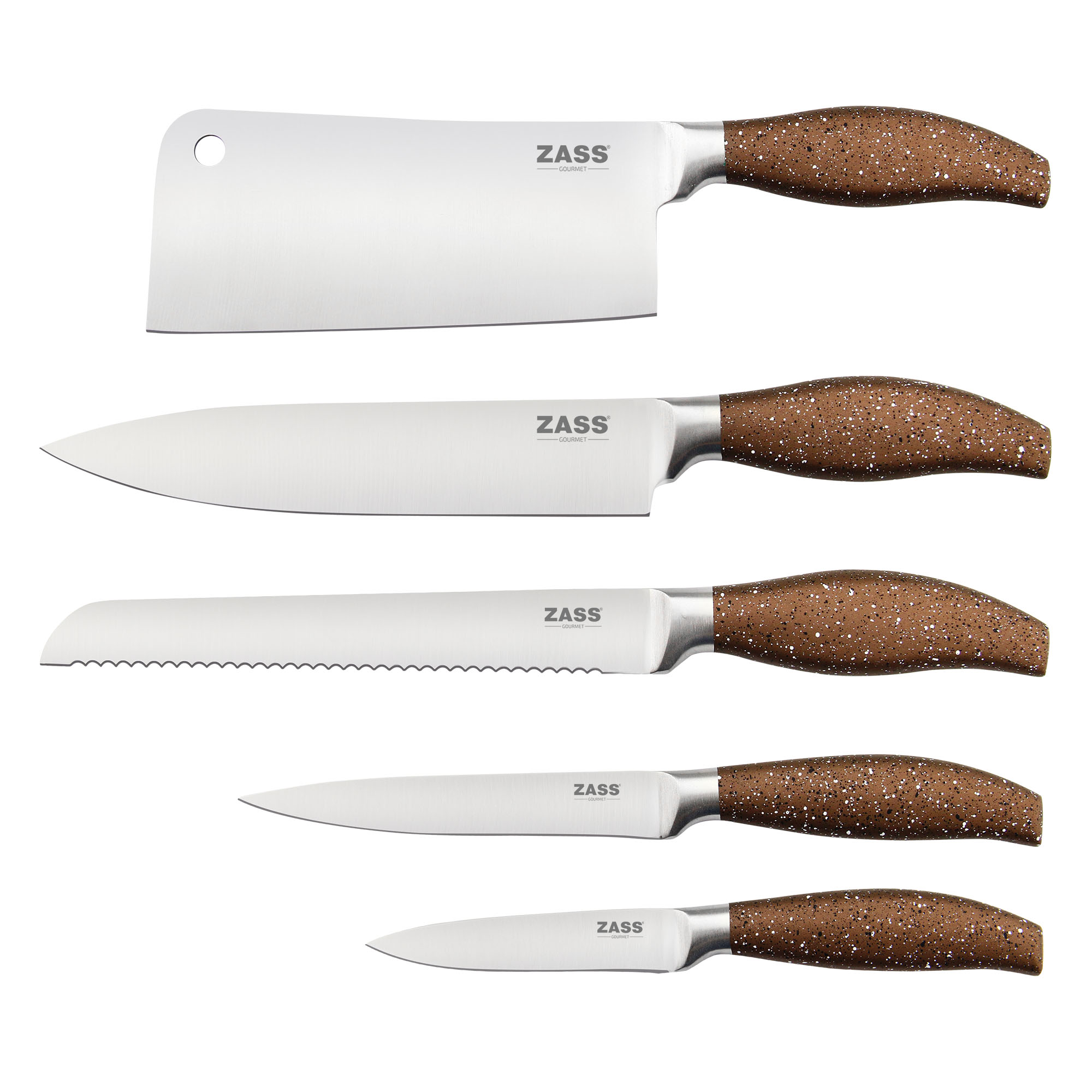 Set cutite 8 piese cu foarfeca, dispozitiv de ascutit si suport acrilic ...