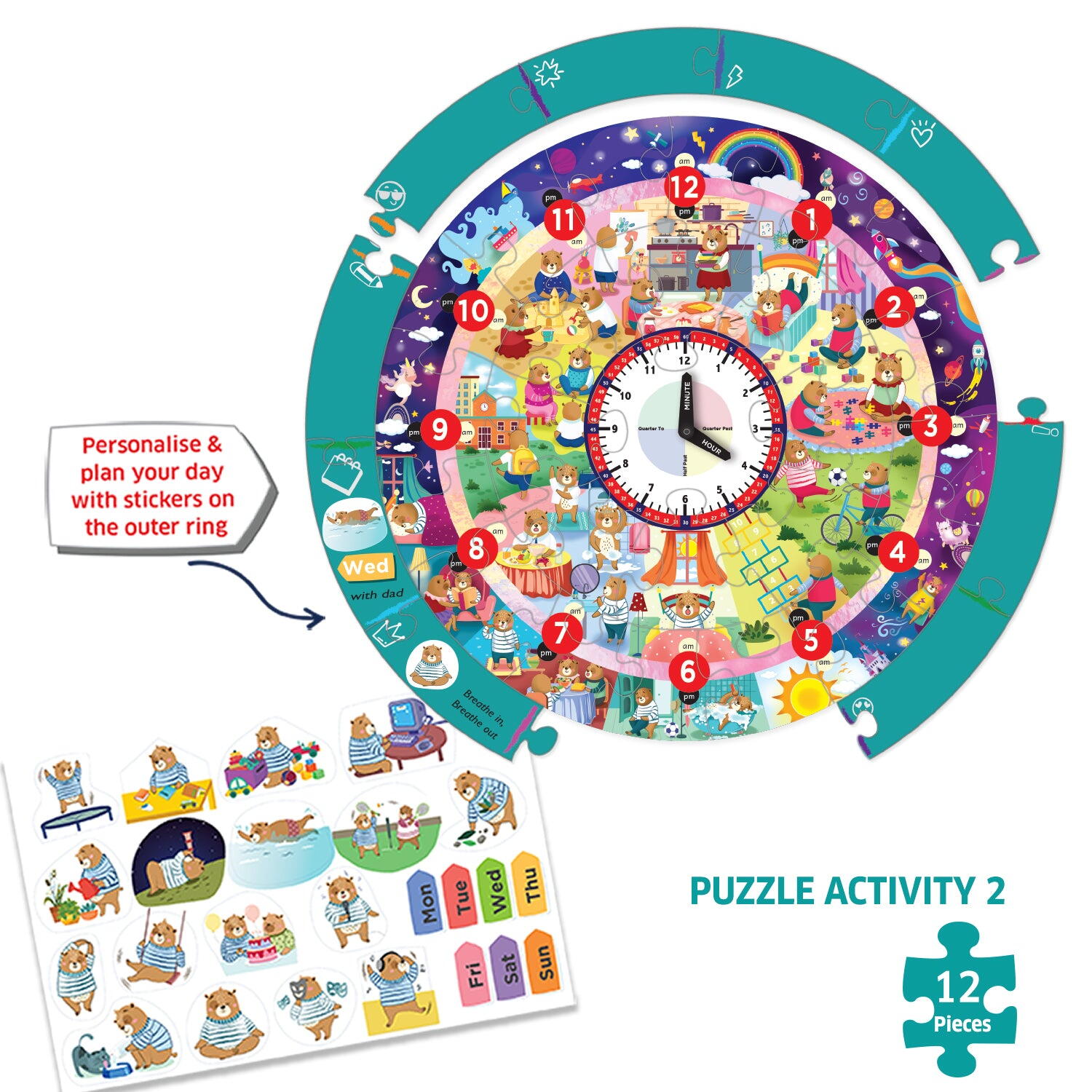 Puzzle - Invatam ceasul cu ursuletul - eMAG.ro