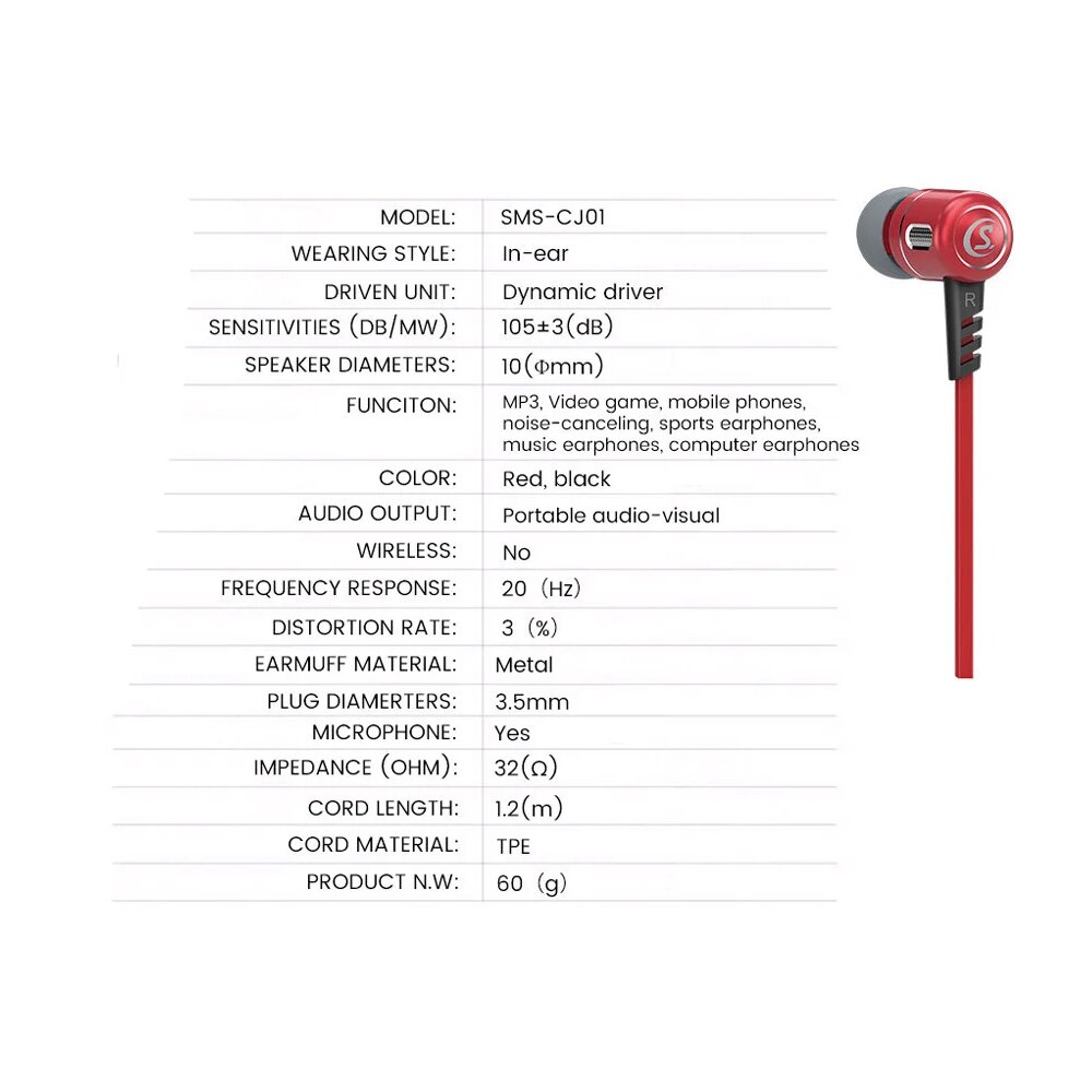 Casti audio cu functie de hans-free, in-ear, Magic Fairy SMS-CJ01 ...