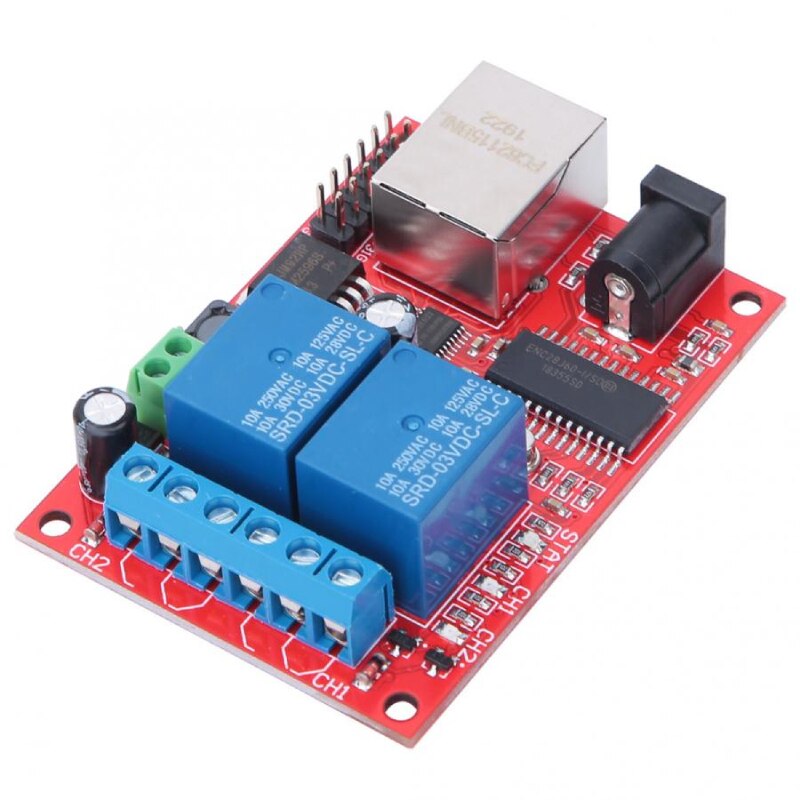 Modul Controller LAN Ethernet, 2 cai cu releu temporizator de ...
