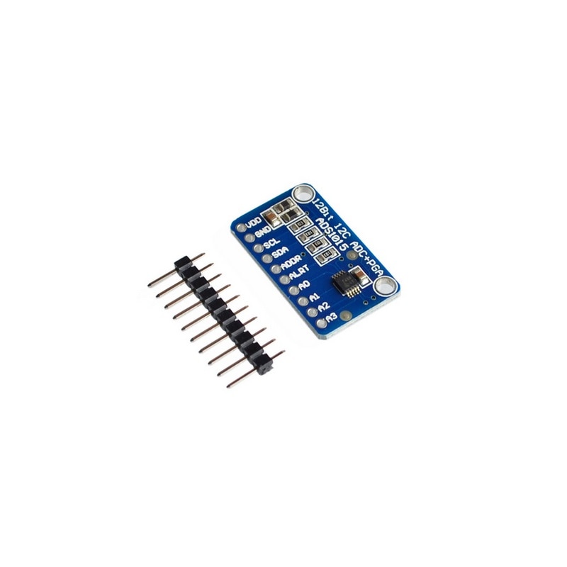 4 csatornás erősítő modul, 2 V - 5,5 V, ADS1015, I2C Arduino RPI-hez ...