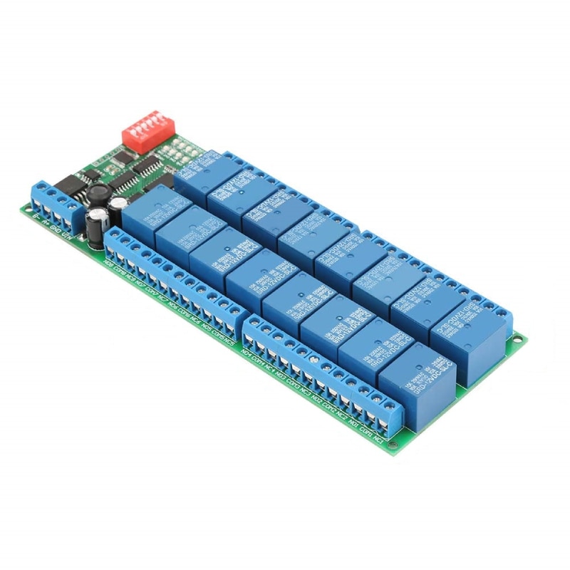 Modul Releu 16 Canale, MODBUS RTU RS485, 12V DC - eMAG.ro