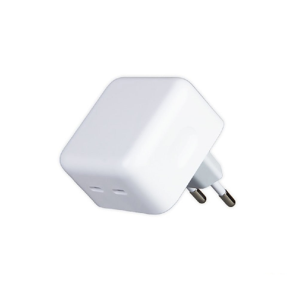 Adaptor Universal 2 x Mufe USB Type-C, 50W, Compatibil cu Apple, Design ...