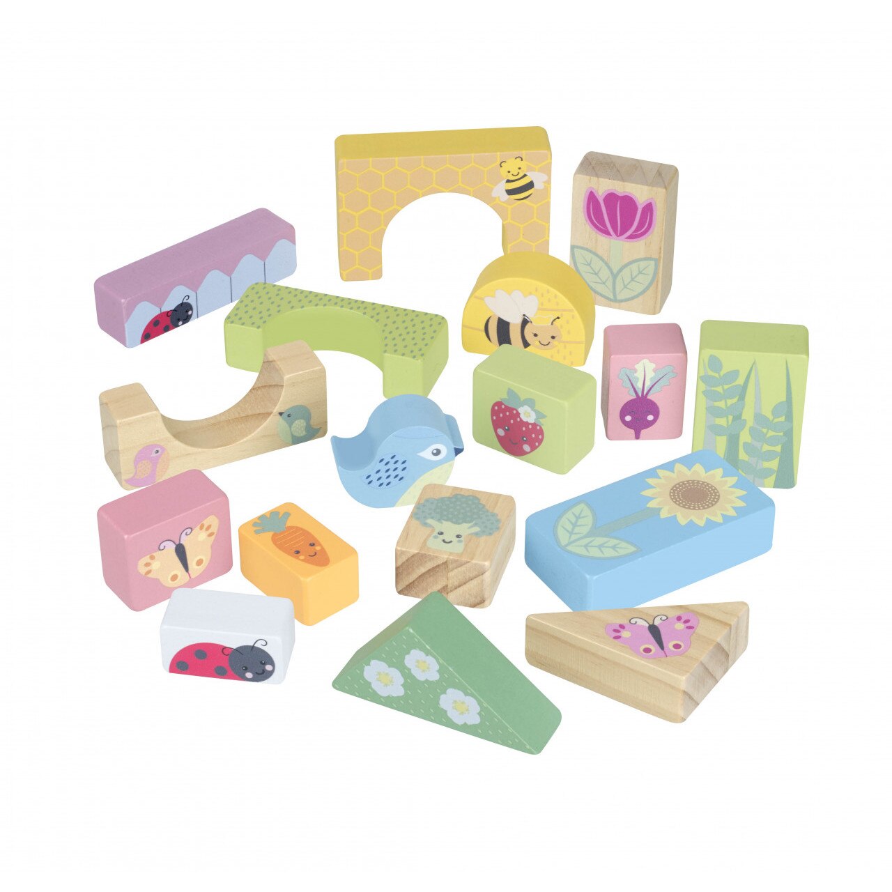 Cuburi de construit Gradina de primavara, Orange Tree Toys - eMAG.ro