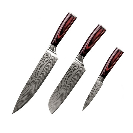 Cutite profesionale Hocho set 3 cutite, otel Japonez Hrc 60 calire ...