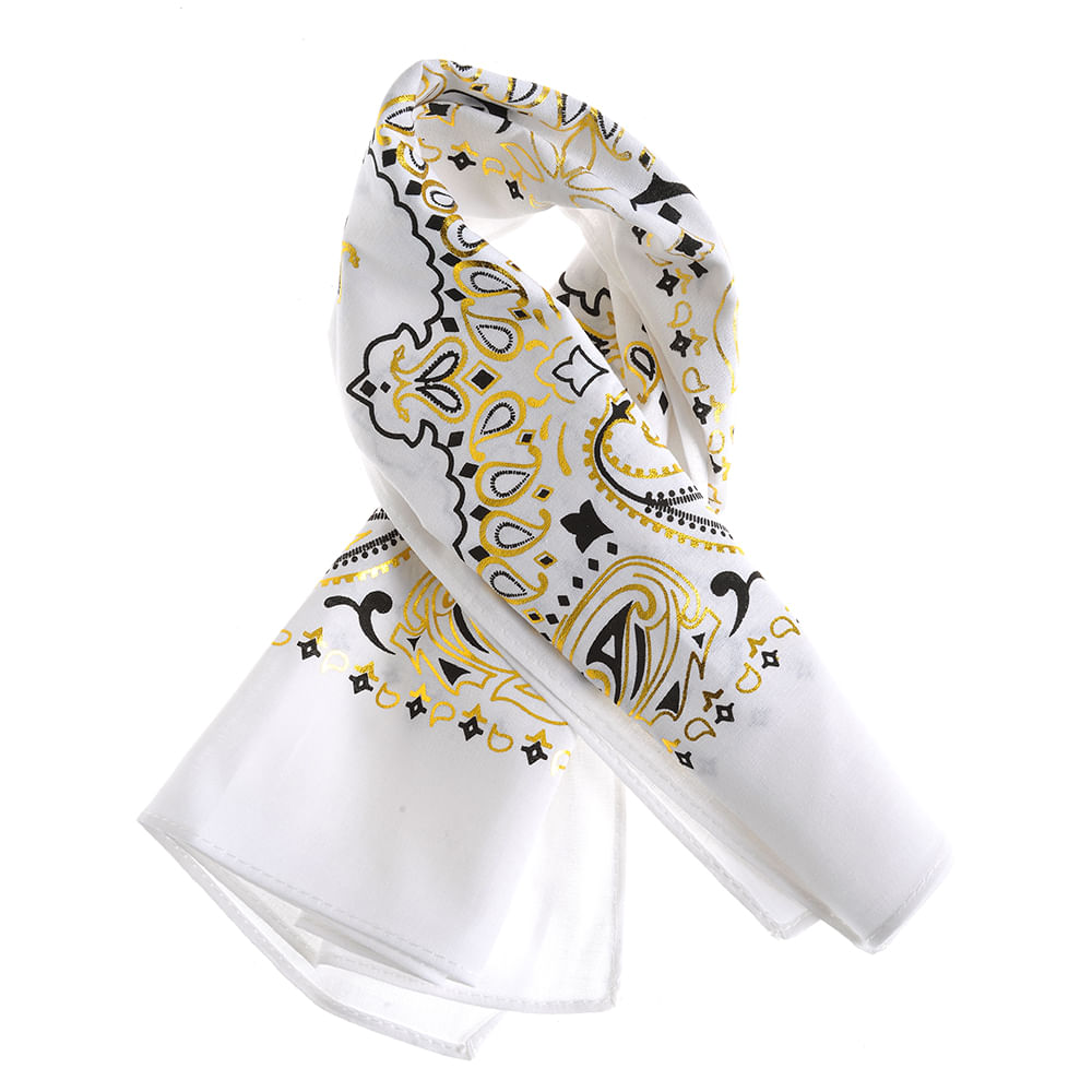 Esarfa alba din bumbac cu paisley, Meli Melo Paris - eMAG.ro