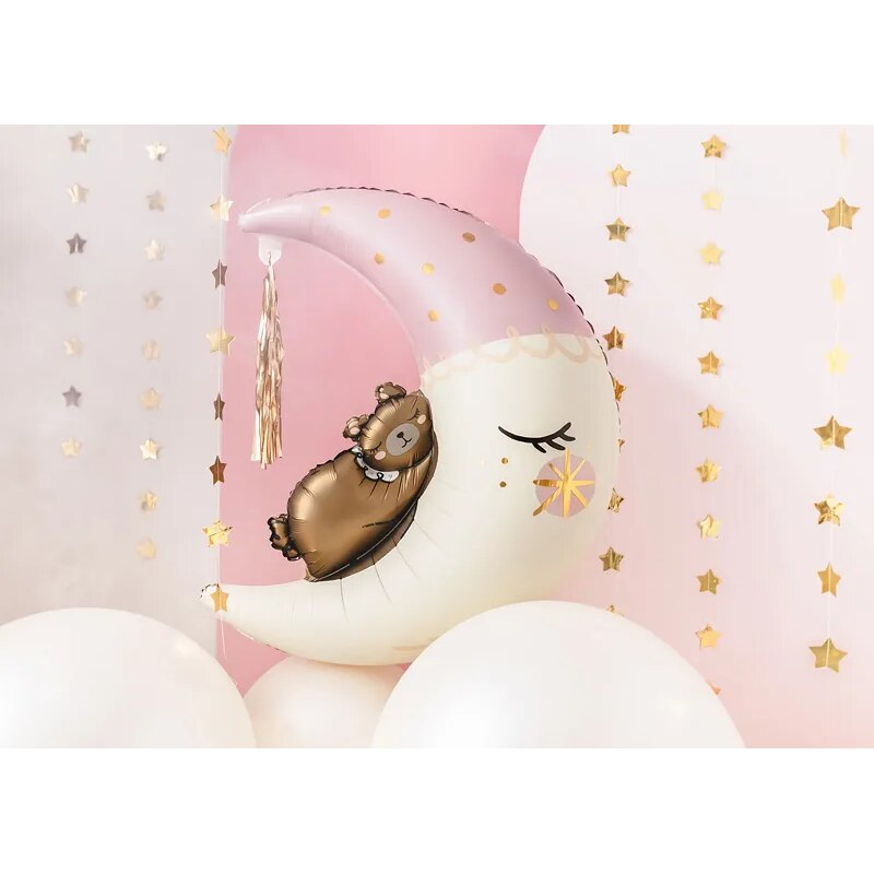 Balon Teddy On The Moon IdealStore, Din folie in forma de luna cu ...