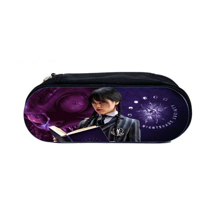 Penar negru, personalizat Wednesday, dimensiune 23 cm x 9 cm x 7 cm, M9 ...