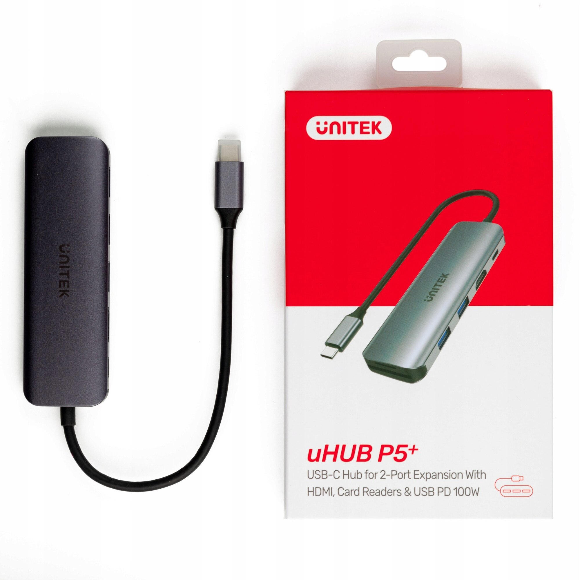 Hub USB-C, Unitek, 2xUSB, 100W, Argintiu - eMAG.ro