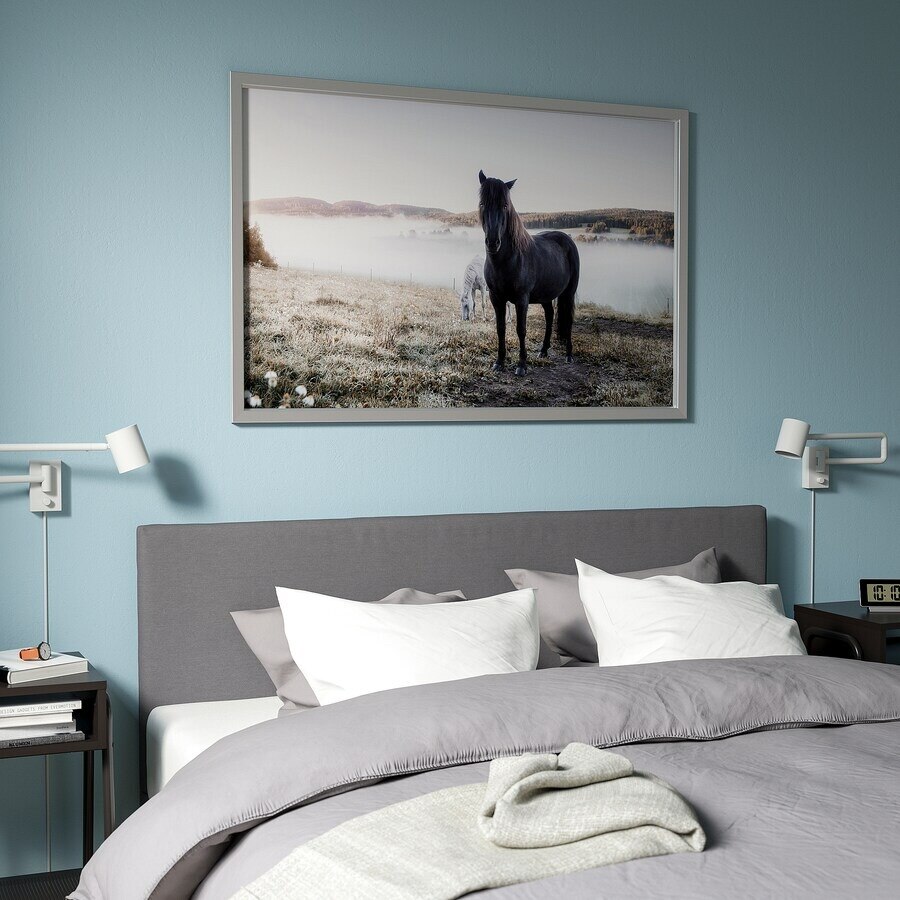 Set rama si tablou decorativ, cal negru, 118 x 78 cm - eMAG.ro