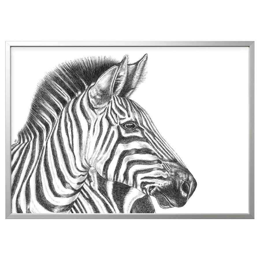 Set rama si tablou decorativ cu zebra, 140 x 100 cm - eMAG.ro