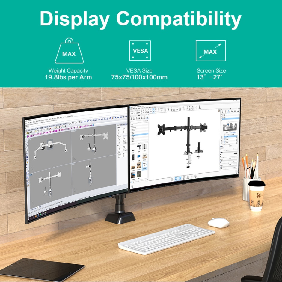 Suport pentru monitoare, 17"-27", Negru - eMAG.ro