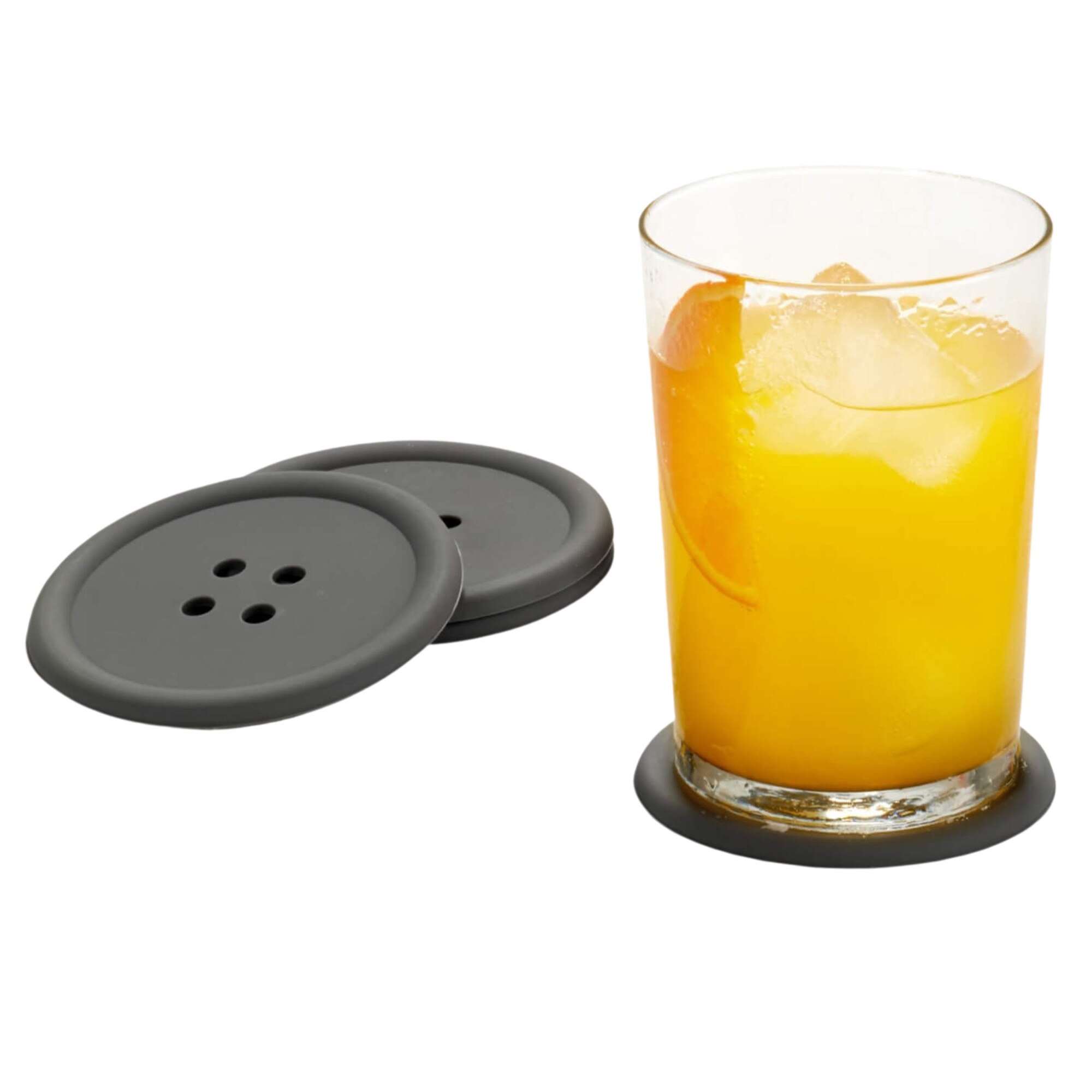 Set 4 suporturi pahare pentru protectie masa, silicon, model nasture, 6 ...