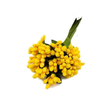 Flori artificiale stamine set 12 buchete, 3cm, Galben inchis - eMAG.ro
