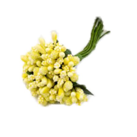 Flori artificiale stamine set 12 buchete, 3cm, Galben deschis - eMAG.ro