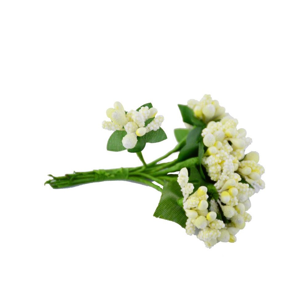 Flori artificiale stamine set 12 buchete, 3cm, Crem - eMAG.ro