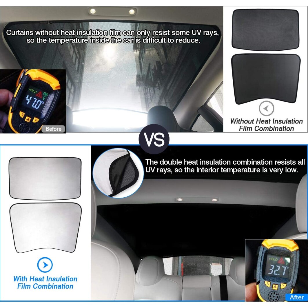 Set 5 parasolare auto, Sticla, Alb/Negru - eMAG.ro