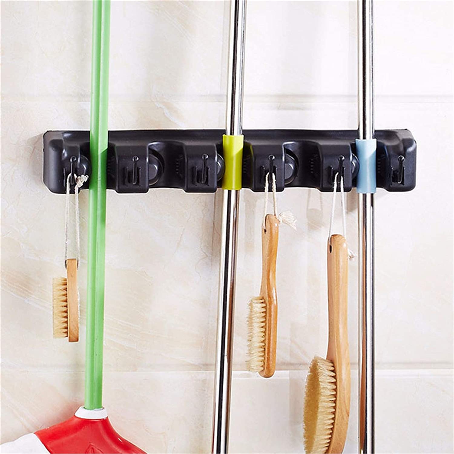 Suport multifunctional pentru unelte, maturi, Zola®, 5 locuri, negru, 40.5 x 11.5 x 6cm - eMAG.ro