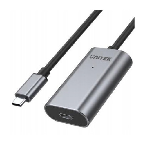 Cablu prelungitor USB-C, Unitek, 5M, Argintiu/Negru - eMAG.ro