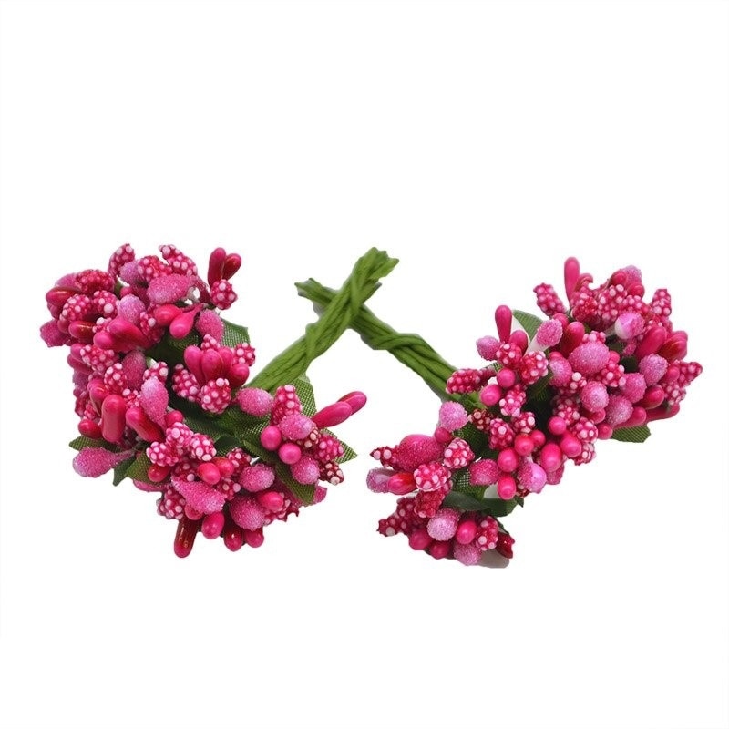 Flori artificiale stamine set 12 buchete, 3cm, Ciclam - eMAG.ro