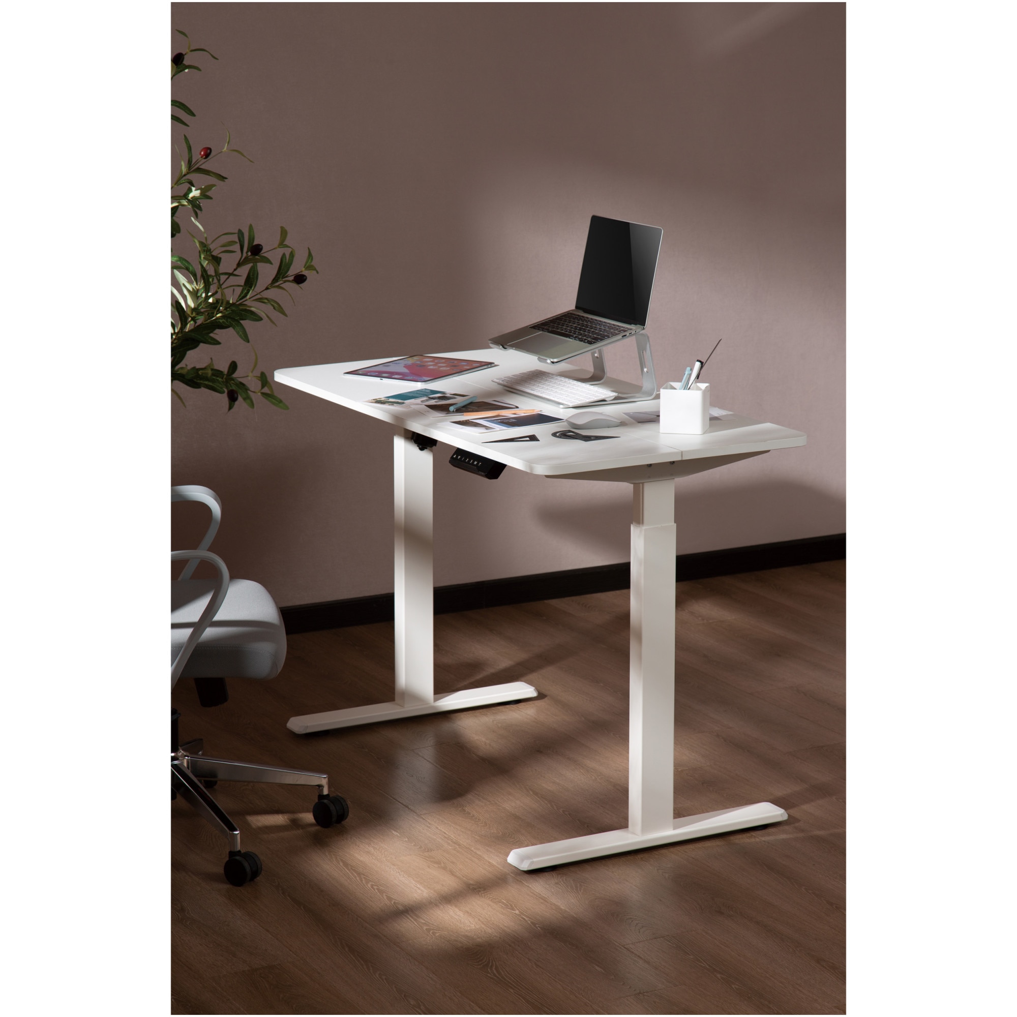 Birou cu inaltime reglabila, A+, cu reglare electrica, 120x60 cm, MDF ...