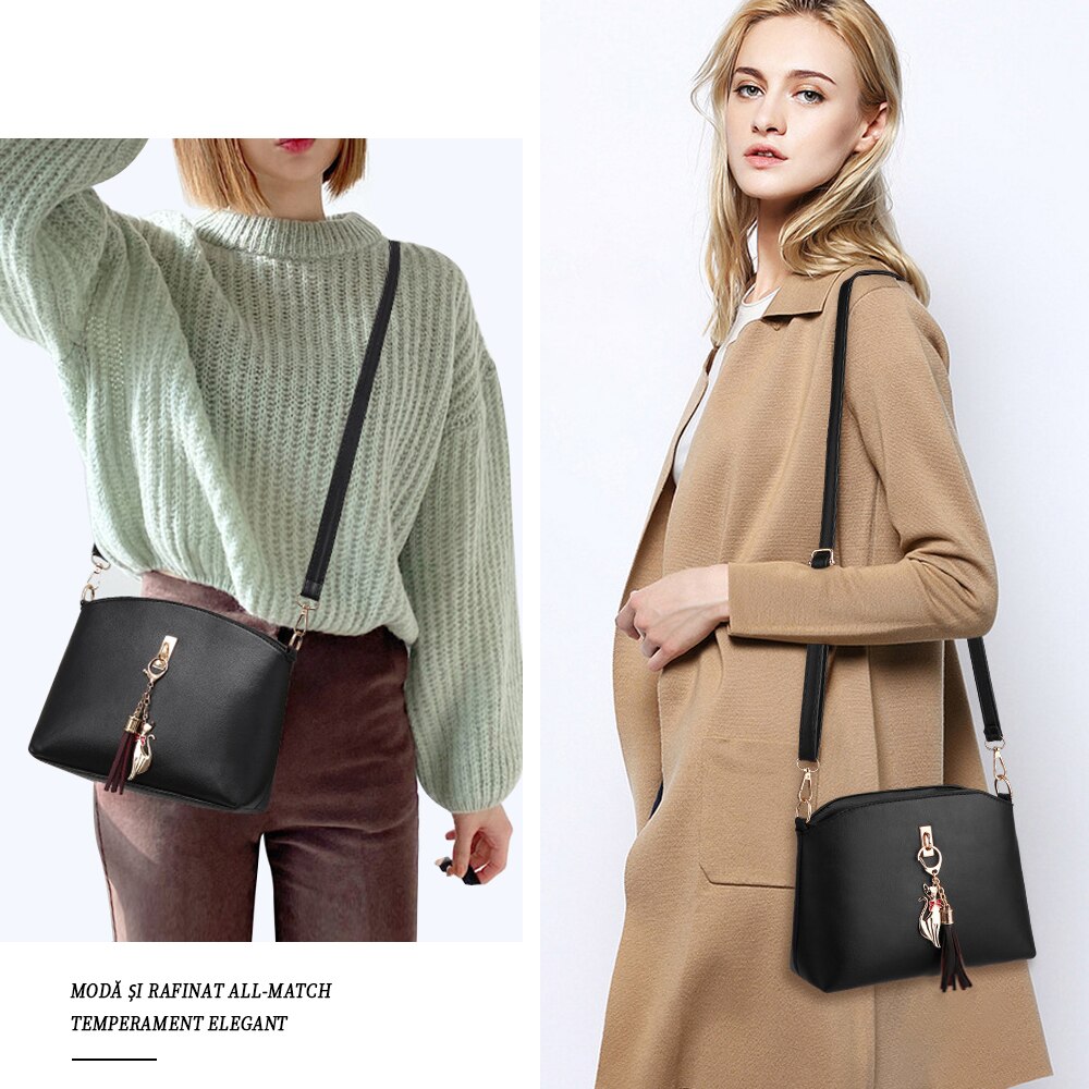 Set 2 genti de umar, Danbaoly, Piele ecologica, Negru - eMAG.ro