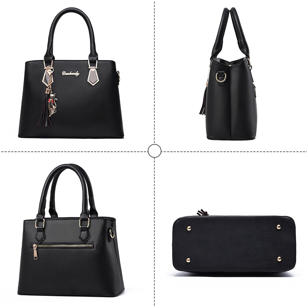 Set 2 genti de umar, Danbaoly, Piele ecologica, Negru - eMAG.ro