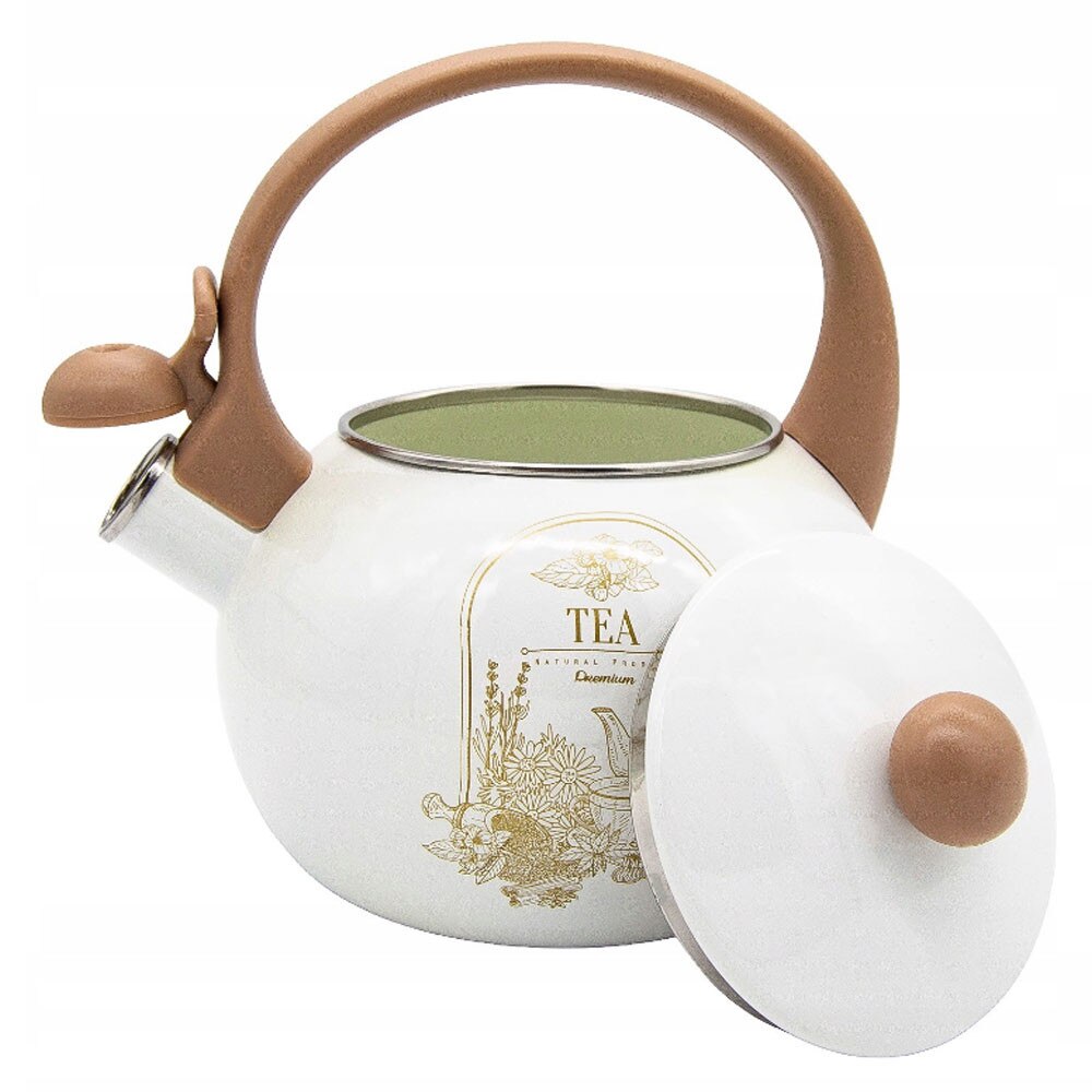 Fierbator traditional emailat cu fluier, MeyerHoff, Otel, 2,2 litri ...