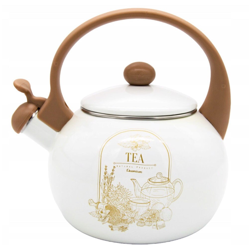 Fierbator traditional emailat cu fluier, MeyerHoff, Otel, 2,2 litri ...
