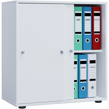 Dulap birou cu 2 usi glisante si incuietoare Lona, Alb - eMAG.ro