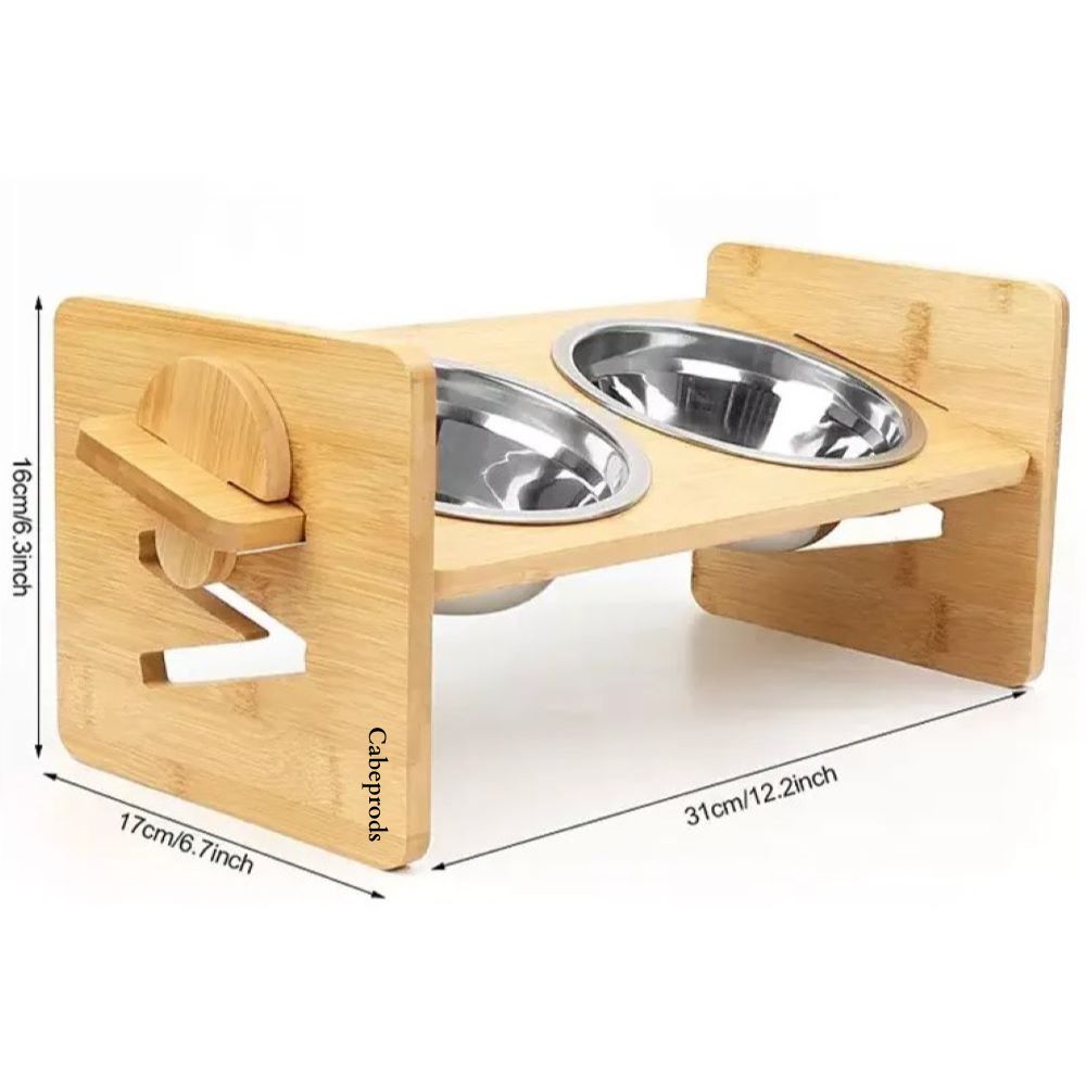 Set castroane din inox cu suport reglabil din bambus, potrivit ...