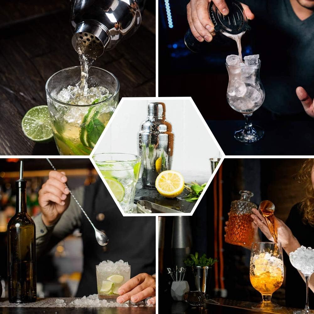 Set de 10 Piese pentru Bauturi / de Barman si Cocktailuri, Suport din ...
