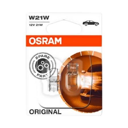 Комплект от 2 автомобилни крушки OSRAM, блистер, W21W, 12V, 21 W, конектор W3x16d, за ...