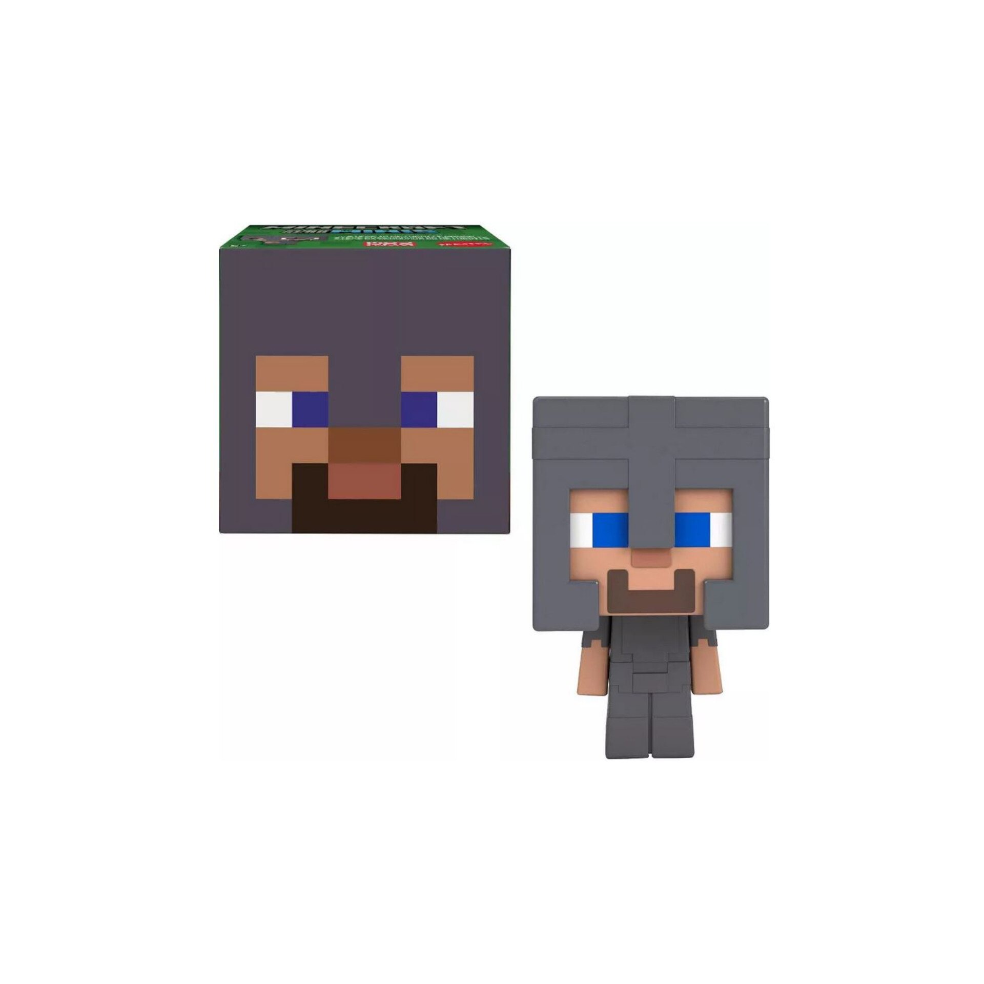 Figurina Mattel Mattel Minecraft Mob Head Minis Steve In Netherite ...