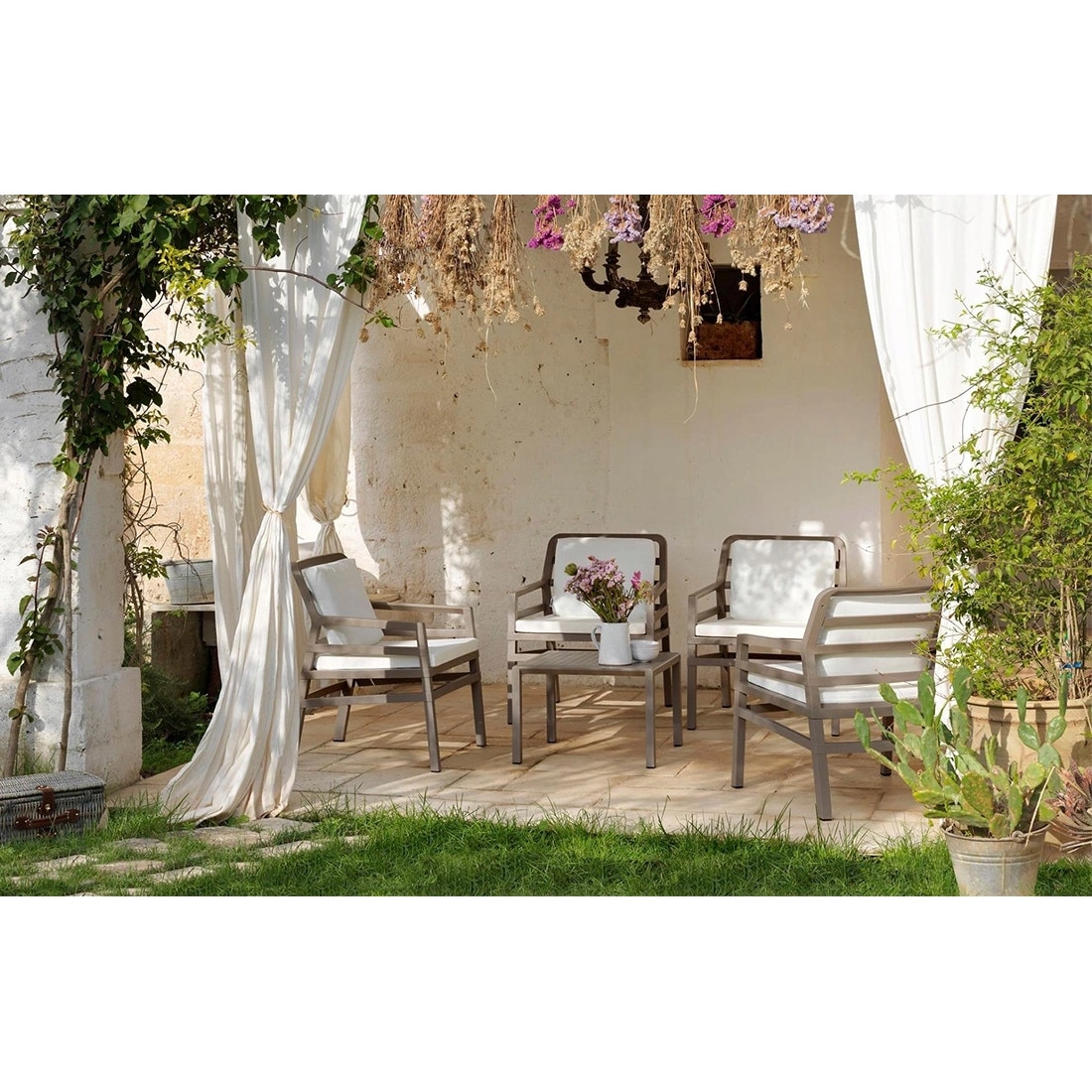 Scaun gradina, Nardi, Plastic, 70x84x71 cm, Alb - eMAG.ro