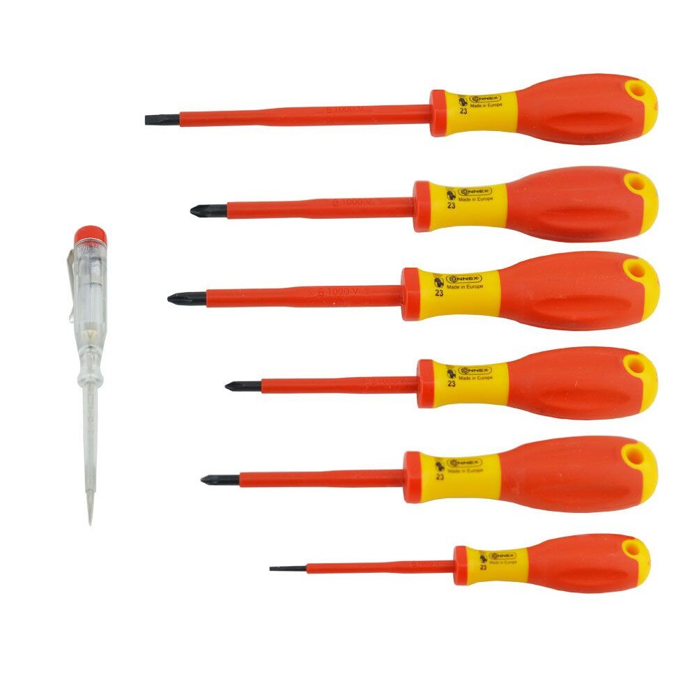 Set 7 surubelnite electrician, VDE, 1000V, Cr-V, Made in Europe, Connex ...