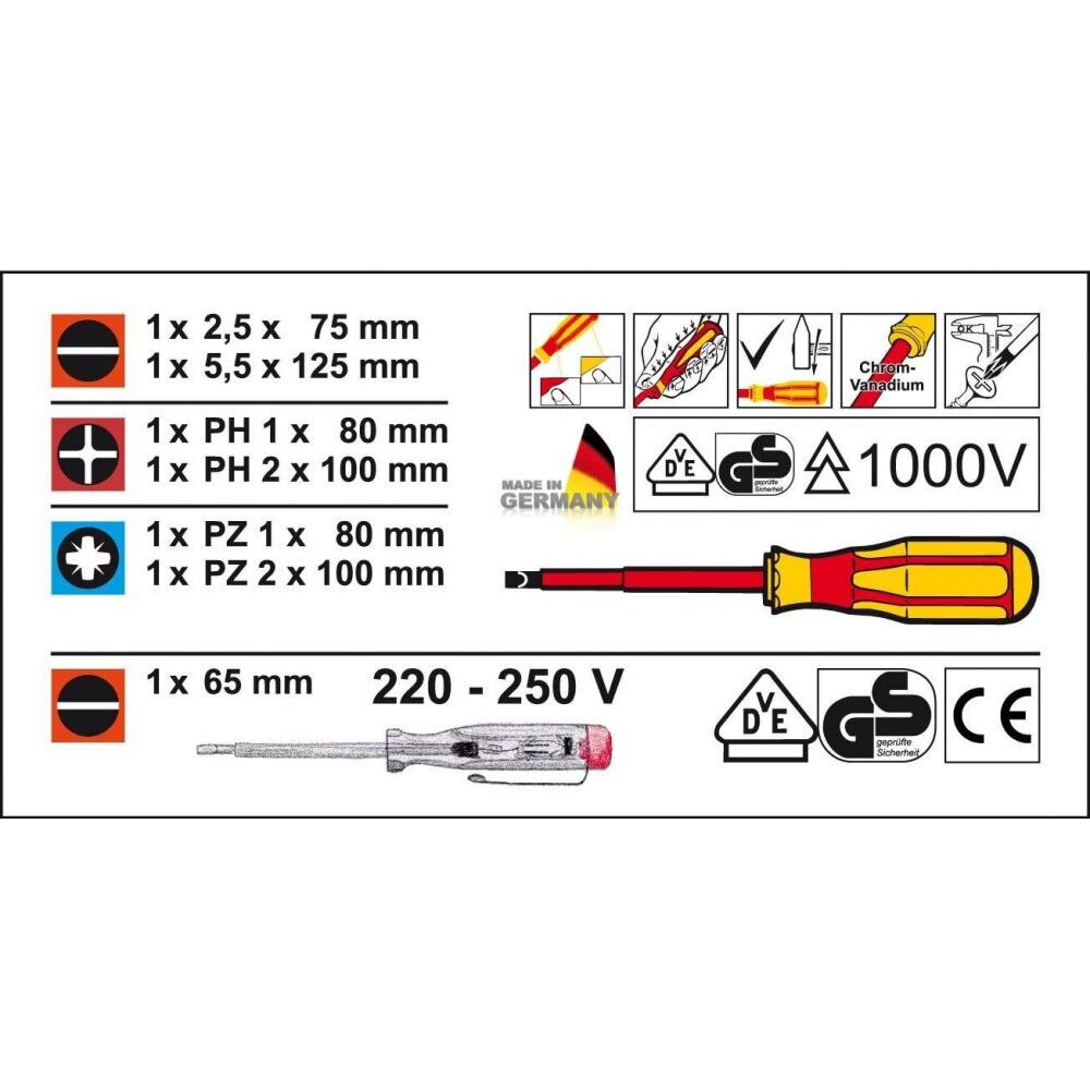 Set 7 surubelnite electrician, VDE, 1000V, Made in Germany, Connex ...