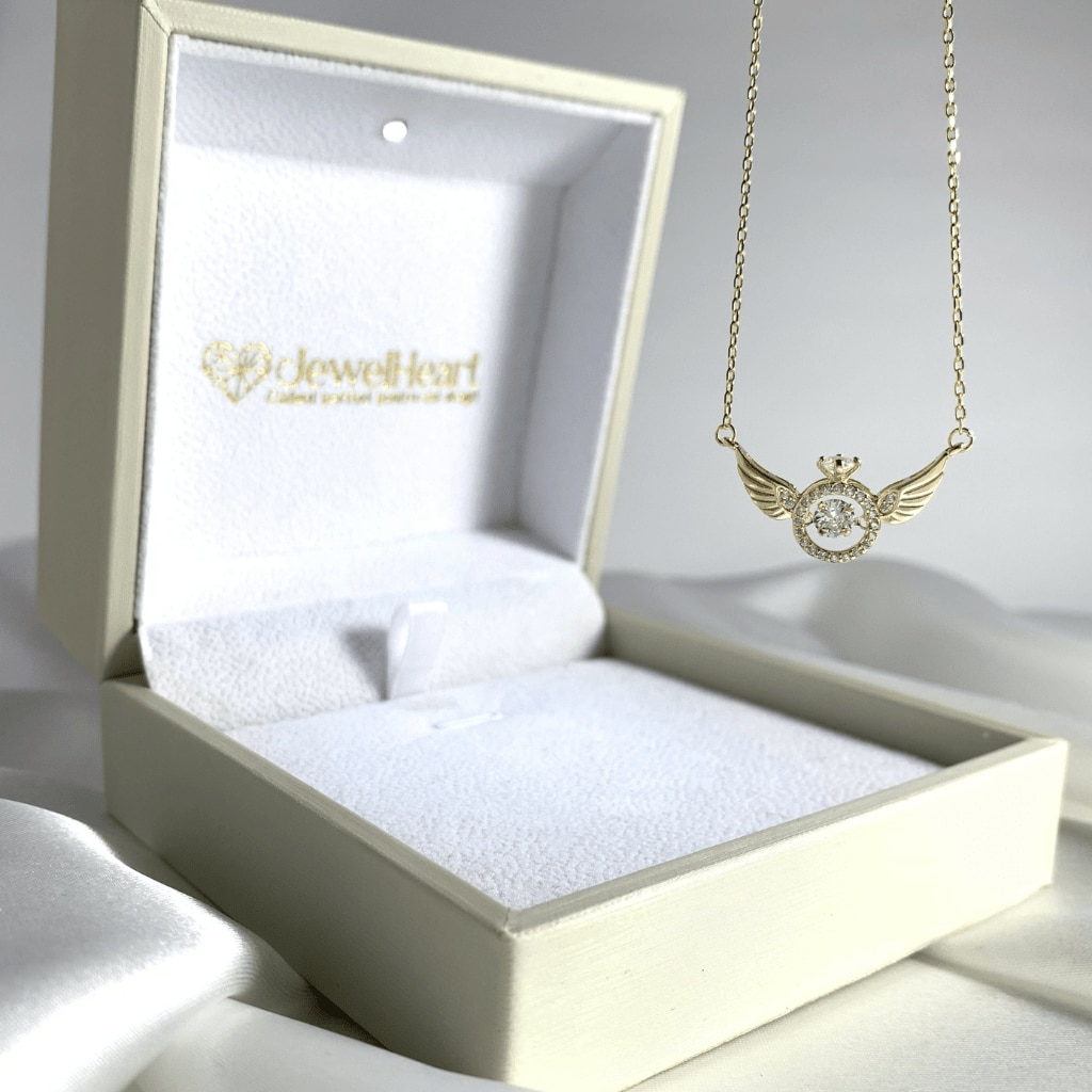 Colier dama, Jewel Heart, argint 925, placat cu aur, 14K, cu mesaj ...