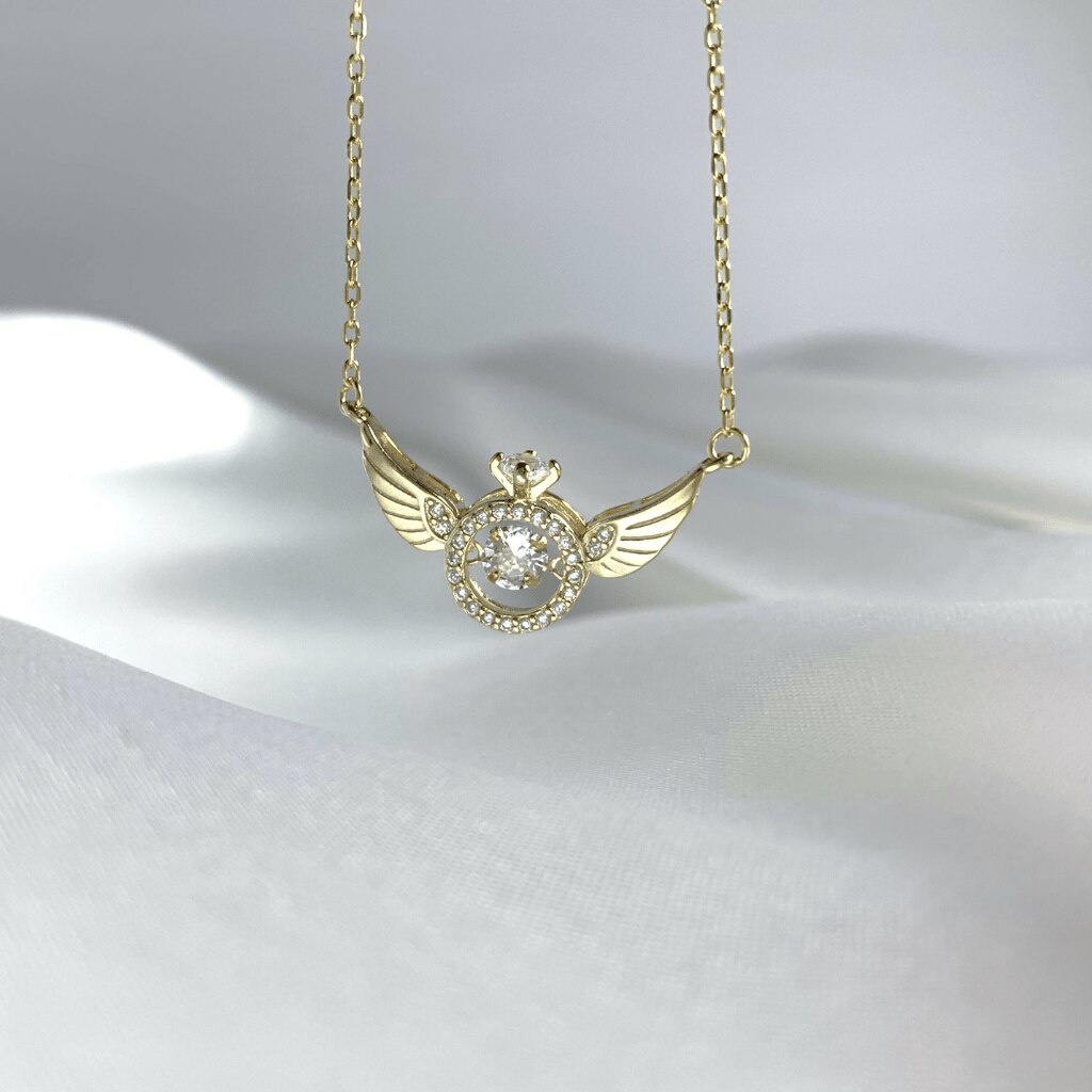 Colier dama, Jewel Heart, argint 925, placat cu aur, 14K, cu mesaj ...