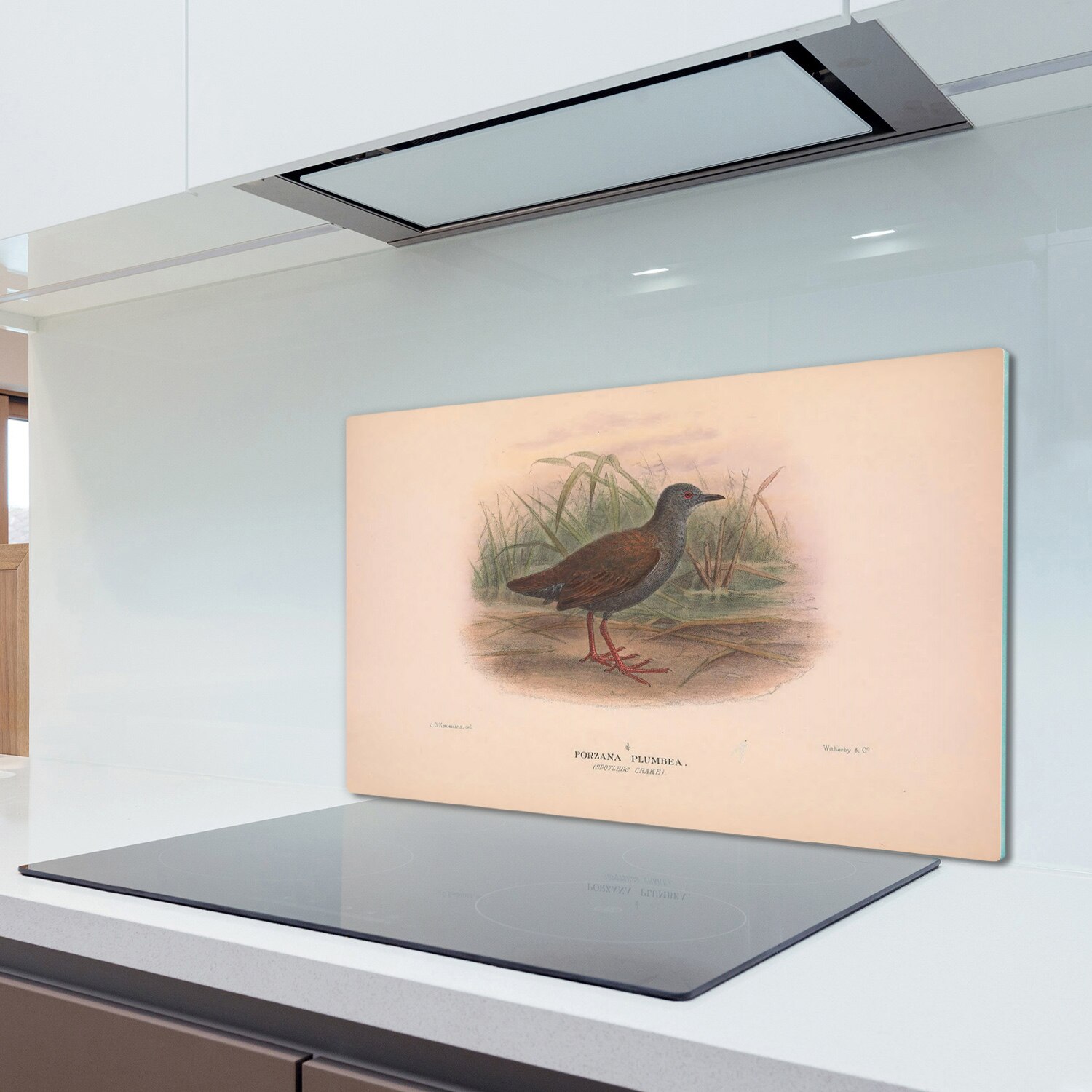 Tocator pe sticla, Dreptunghi, Pasari Animale Salbatice Desen Art, Bej ...