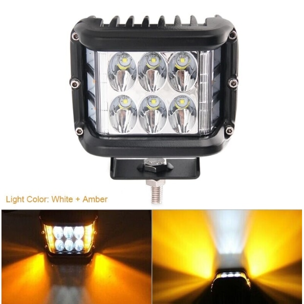 Proiector led Off Road bicolor, alb si galben stroboscop, 35W Suv, ATV ...